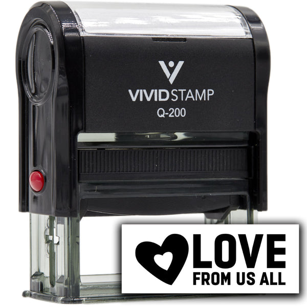 Vivid Stamp Love From Us All Self Inking Rubber Stamp