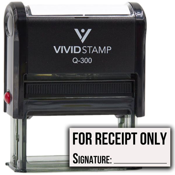 For Receipt Only with Signature and Date Line Self Inking Rubber Stamp ...