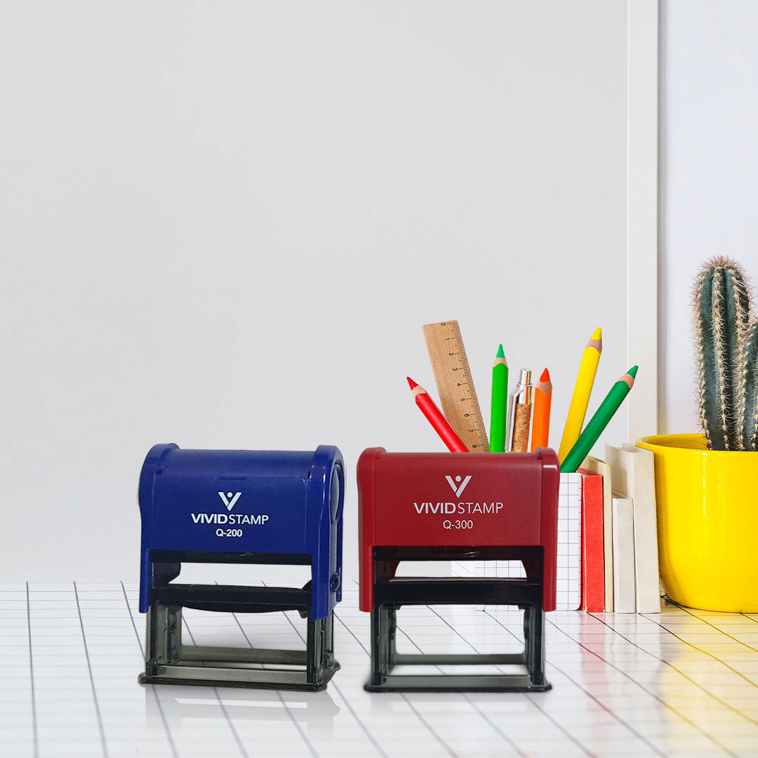 Vivid Stamp Pending Inspection Business Self-Inking Rubber Stamps