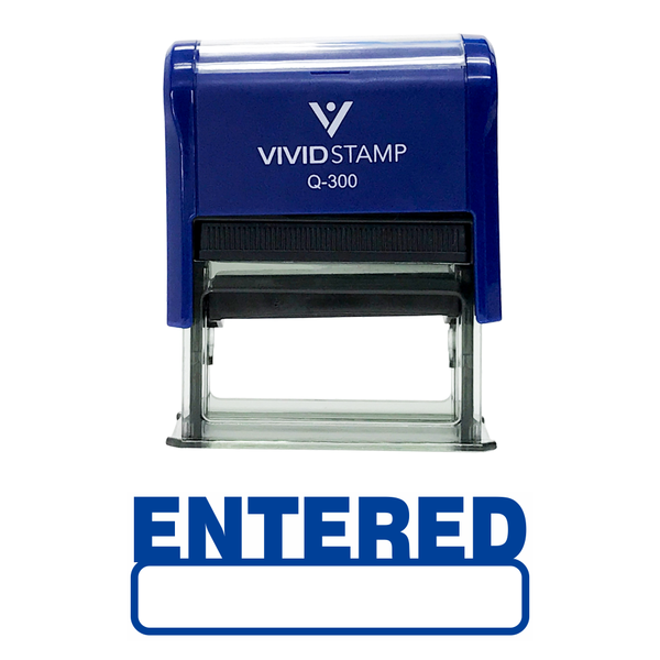 Basic ENTERED Self Inking Rubber Stamp – Vivid Stamp