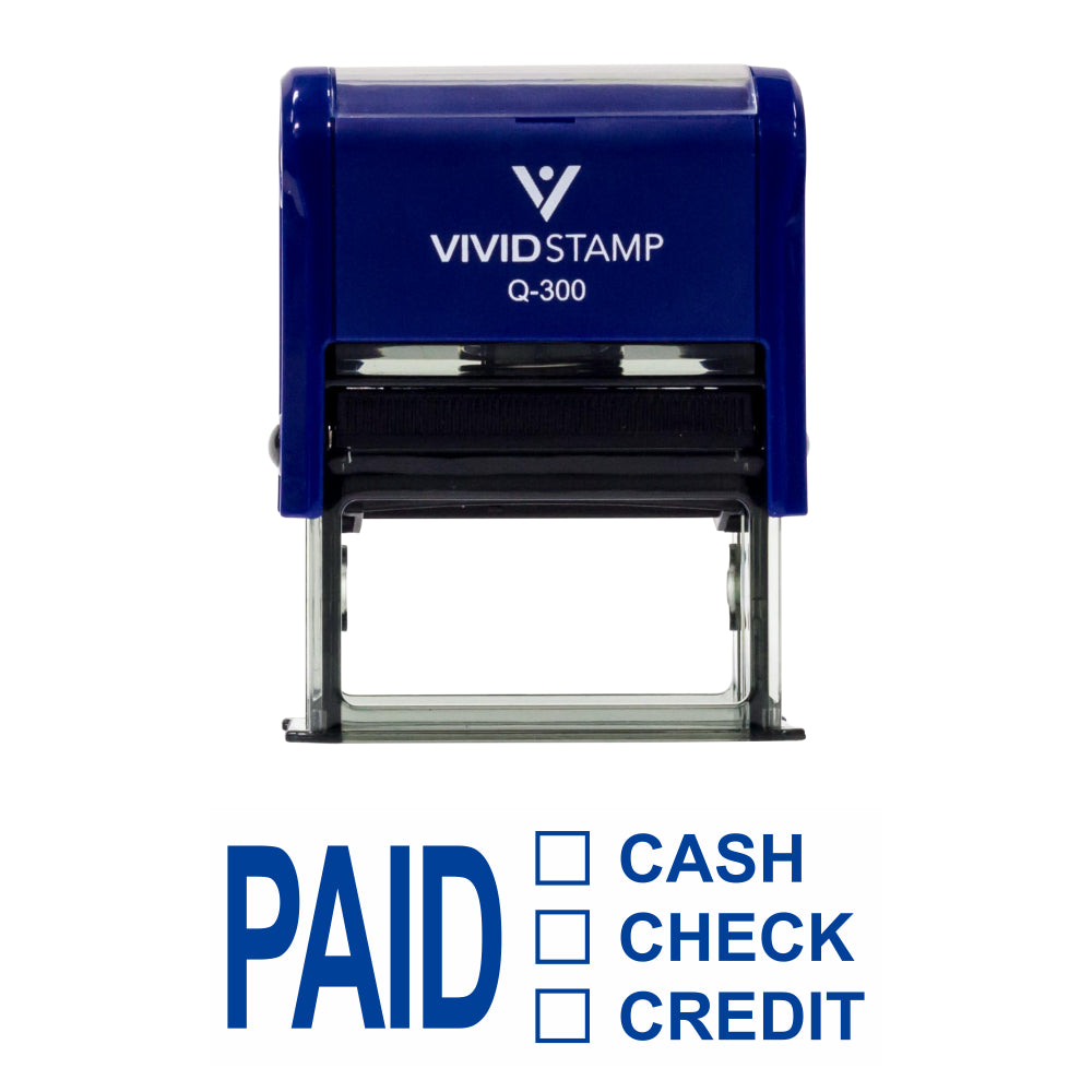 PAID CASH CHECK CREDIT Self Inking Rubber Stamp – Vivid Stamp