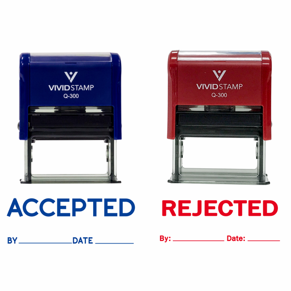 ACCEPTED / REJECTED By Date Self Inking Rubber Stamp - 2 PACK – Vivid Stamp