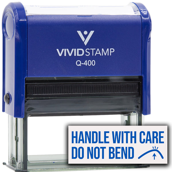 Handle With Care Do Not Bend (Arrow) Self Inking Rubber Stamp – Vivid Stamp