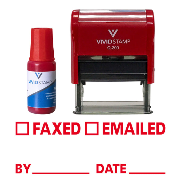 Faxed Emailed By Date Self Inking Rubber Stamp Combo with Refill ...