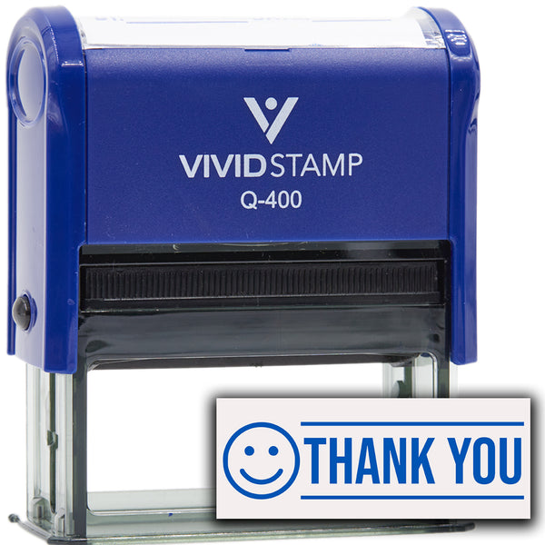 Thank You (Smiley Face) Self Inking Rubber Stamp – Vivid Stamp