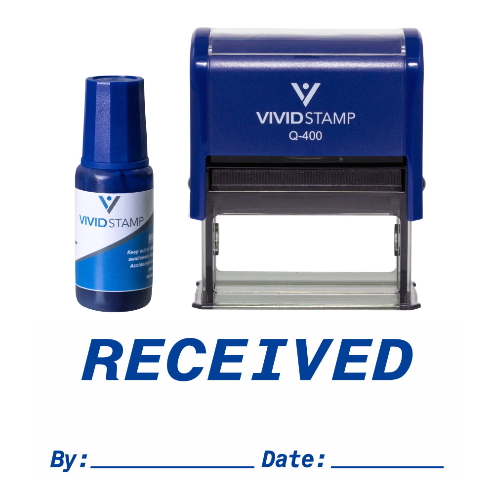 Received By Date Self Inking Rubber Stamp Combo with Refill – Vivid Stamp